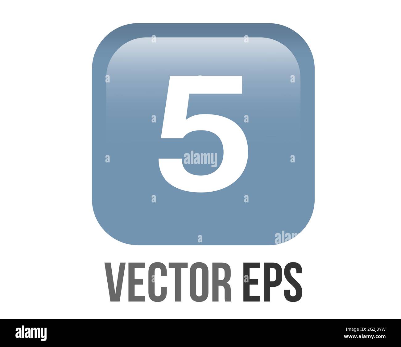 The isolated vector shiny and smooth gradient blue keycap white digit ...