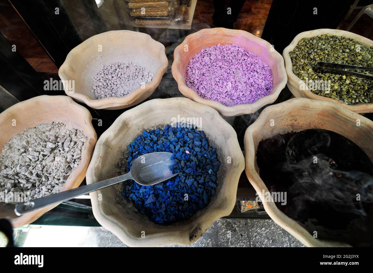 Colorful Frankincense sold in the Christian quarter of the old city of ...