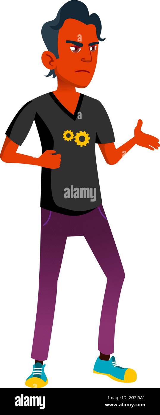 guy with negative emotions speaking about problem cartoon vector Stock ...