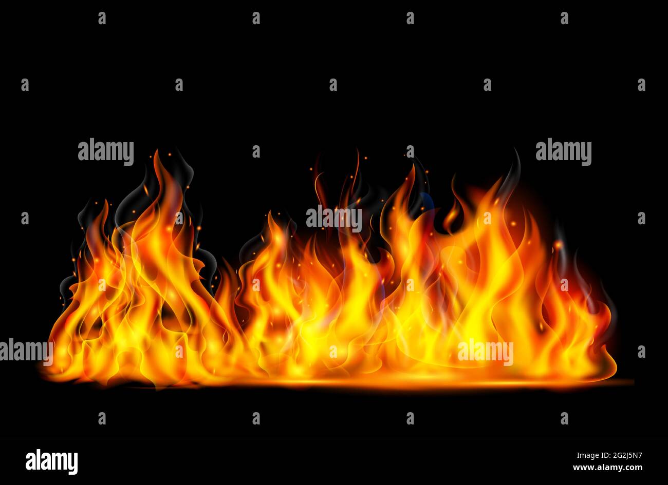 Bonfire on black background Stock Vector Images - Alamy