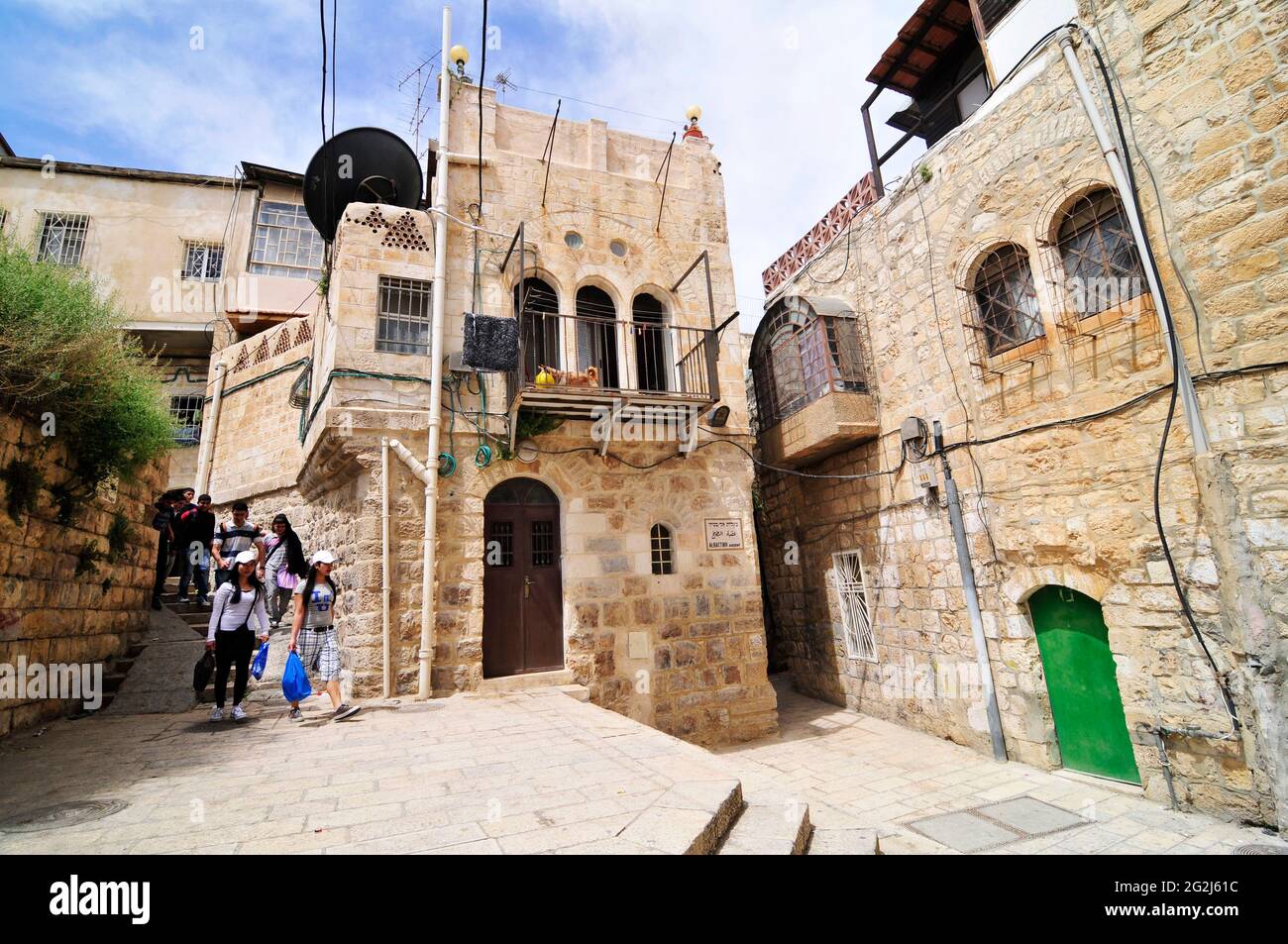 Beautiful old buildings in the Christian quarter in the old city of ...