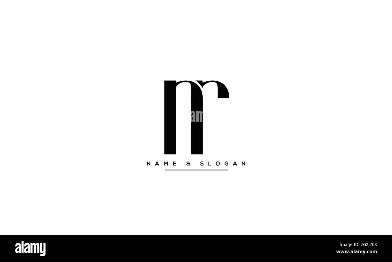 Letter Logo Design with Creative Modern Trendy Typography NR RN Stock ...