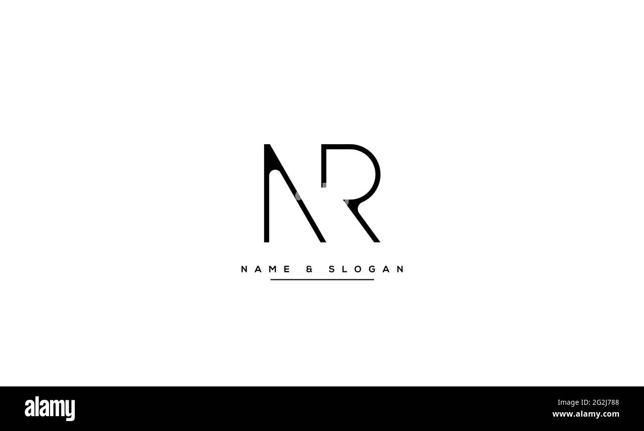 Letter Logo Design with Creative Modern Trendy Typography NR RN Stock ...