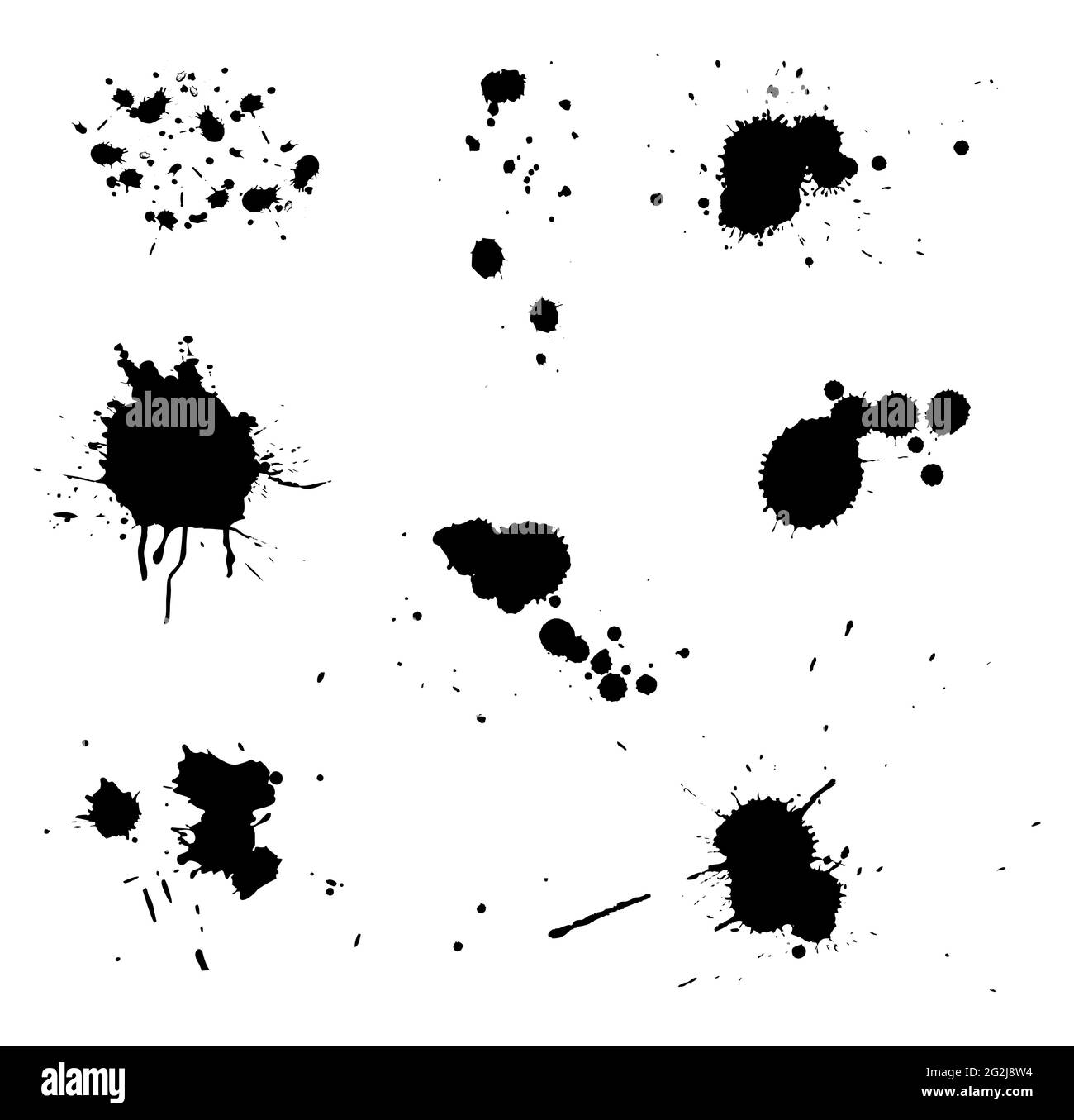 Paint black blobs and Ink splashes, splatter Stock Vector Image & Art ...