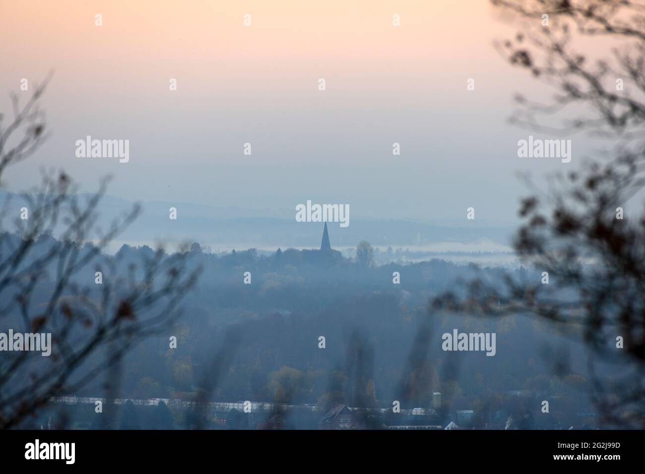 Germany, Baden-Wuerttemberg, Karlsruhe, view from the Turmberg towards ...