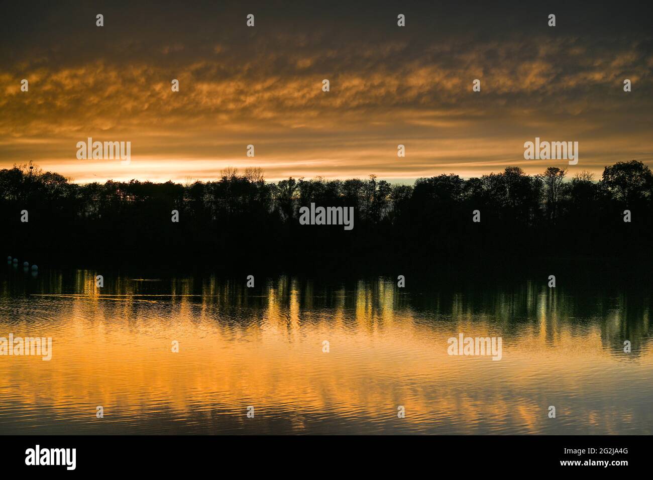 Germany, Baden-Wuerttemberg, Karlsruhe, sunset at Grötzinger Baggersee Stock Photo - Alamy