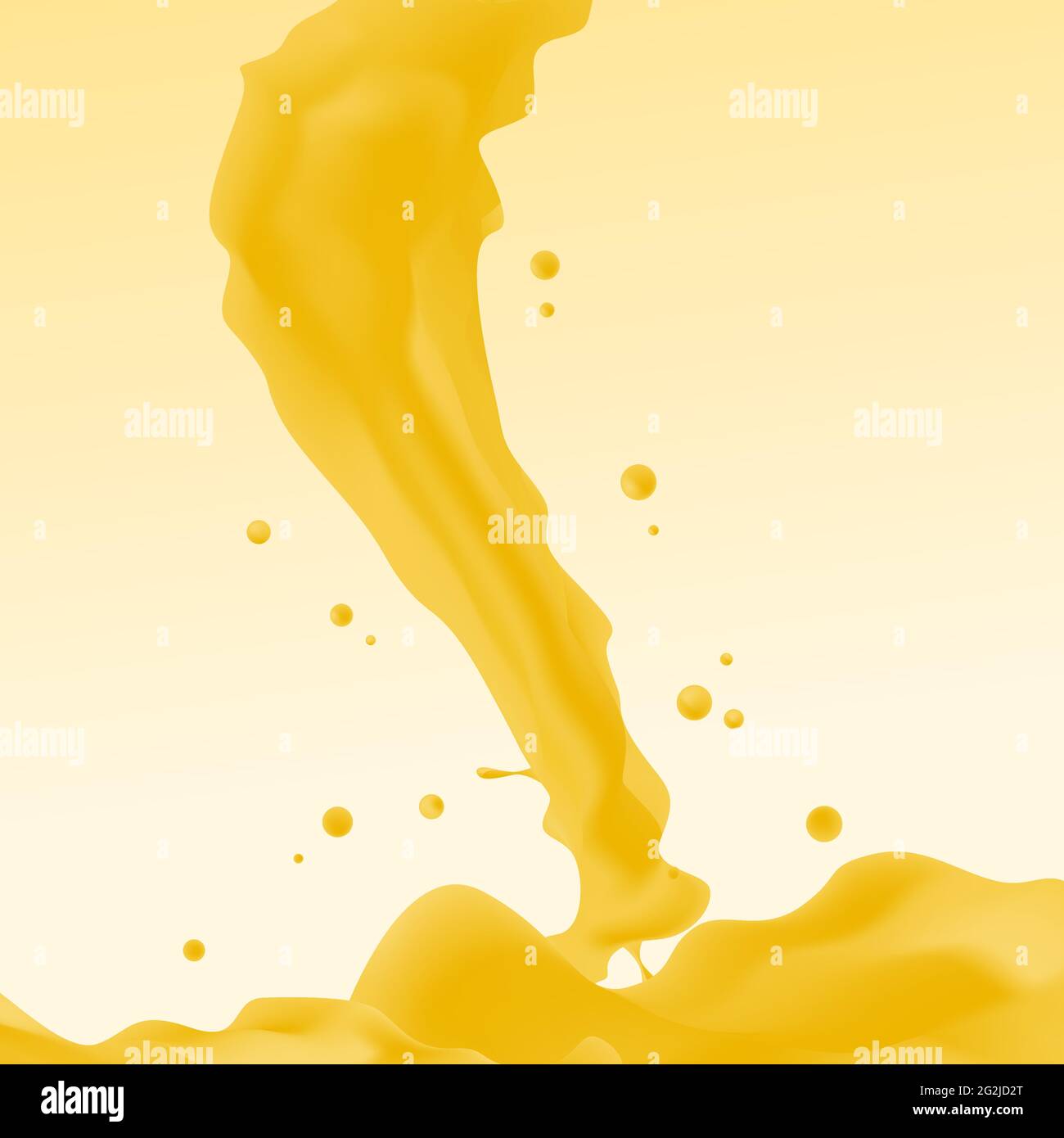 yellow liquid splash wavy jet realistic drops and splashes fruits juice ...