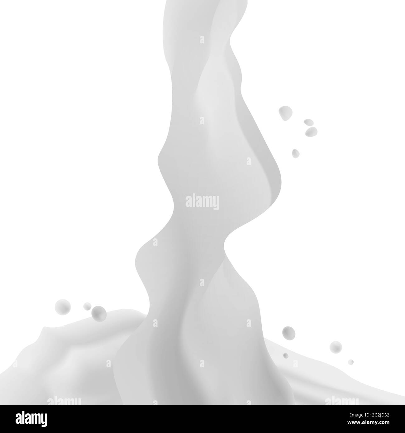 white liquid splash wavy jet realistic drops and splashes isolated on ...