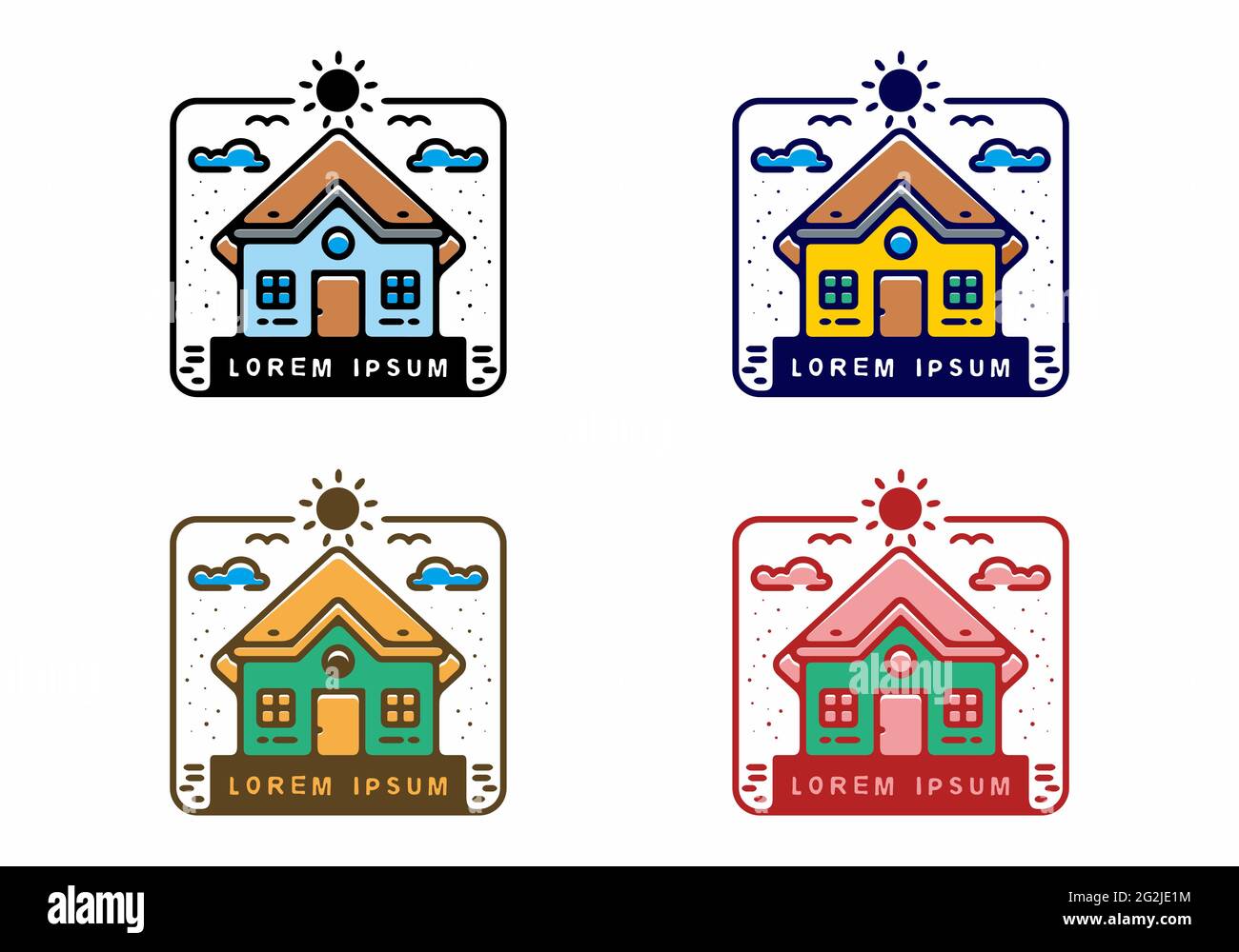 Colorful filled of house badge illustration design Stock Vector Image ...