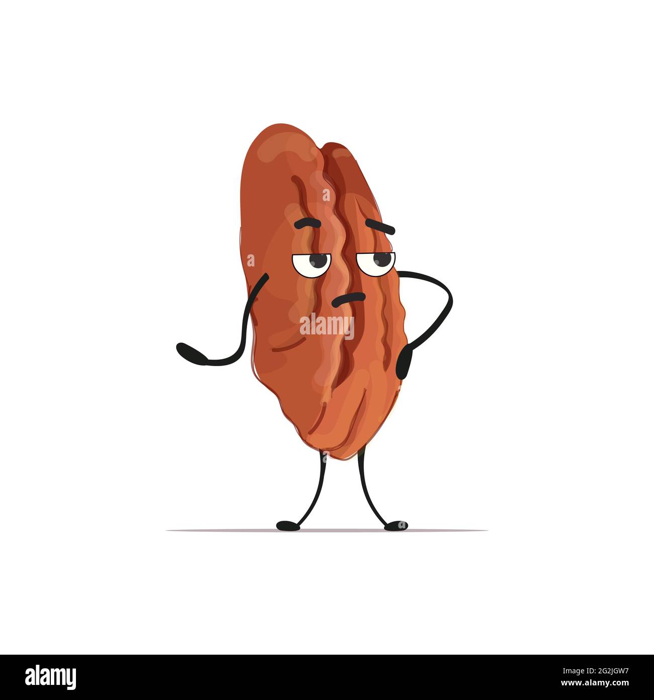 cute pecan nut character cartoon mascot nut personage healthy ...