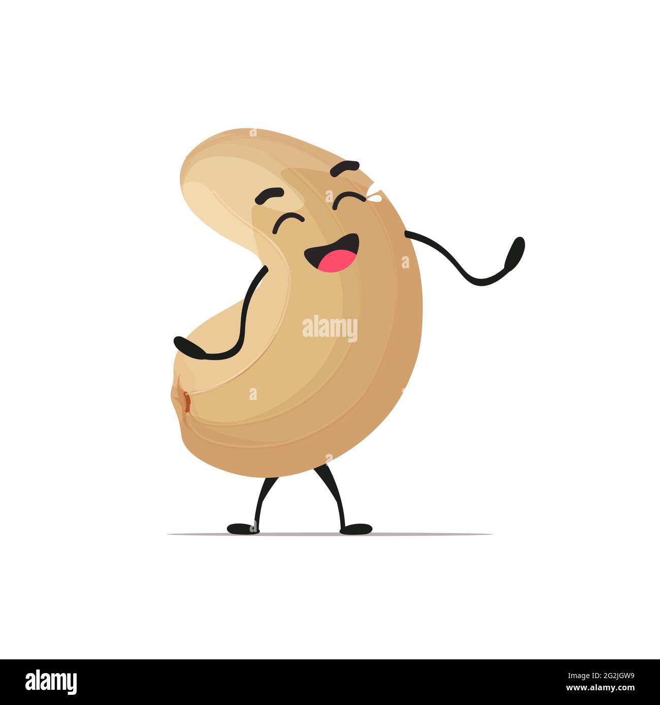 cute cashew character cartoon mascot nut personage healthy vegetarian ...