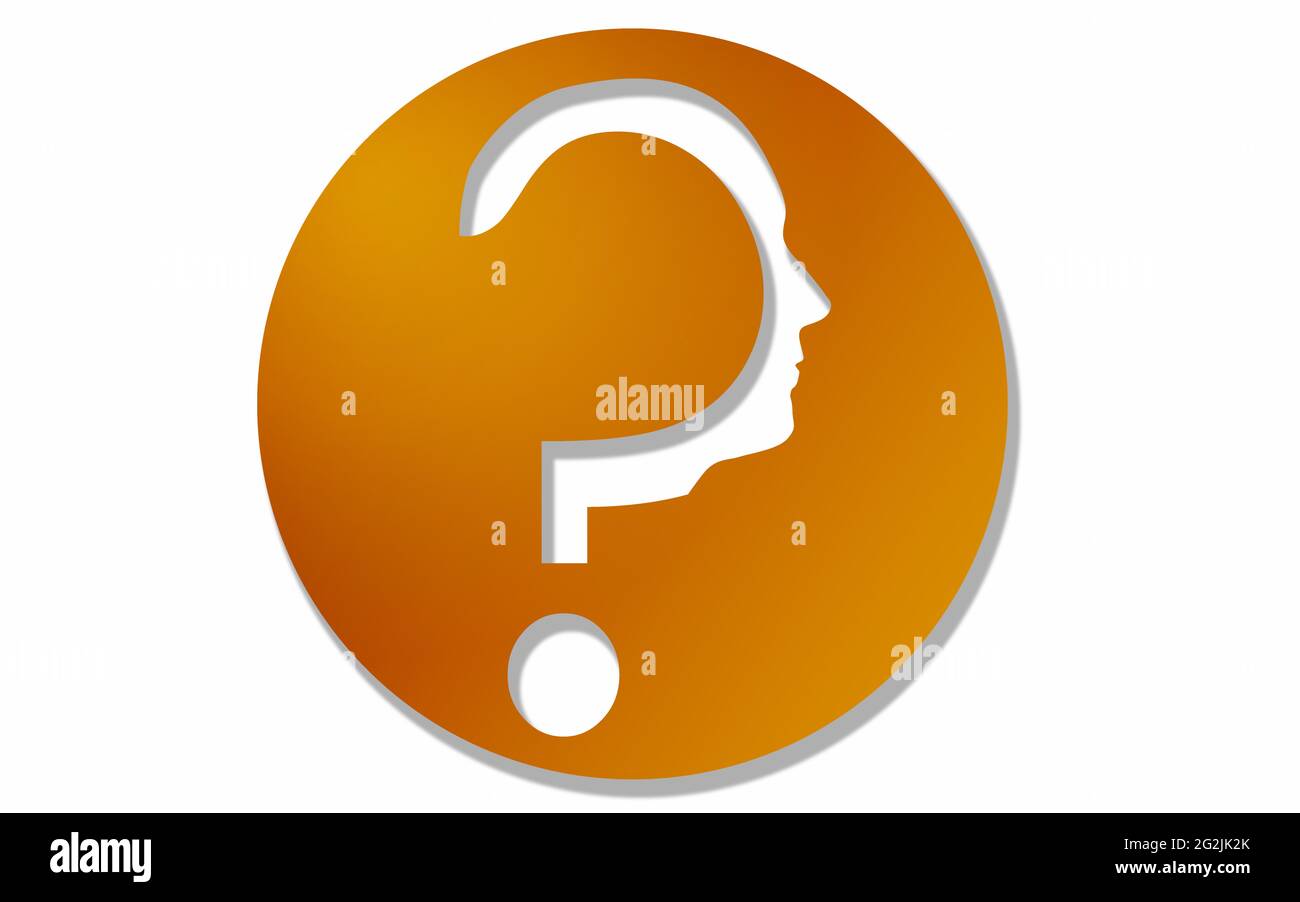 Yellow simple circle question mark head, 3D rendering Stock Photo - Alamy