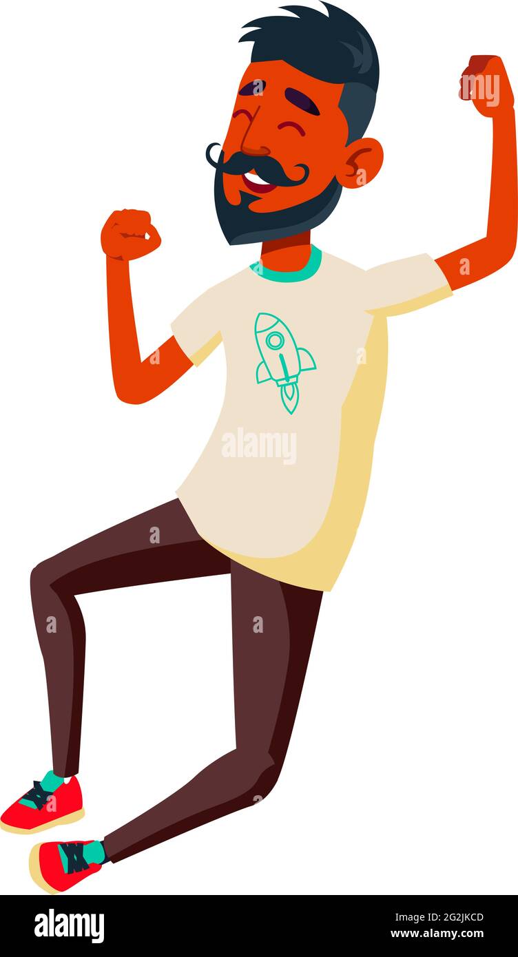 indian guy celebrate victory in competition cartoon vector Stock Vector ...