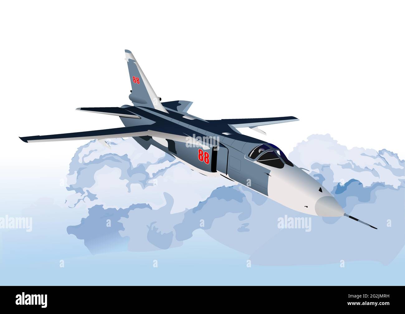 Combat aircraft. Armed. Vector 3d illustration for designers Stock ...