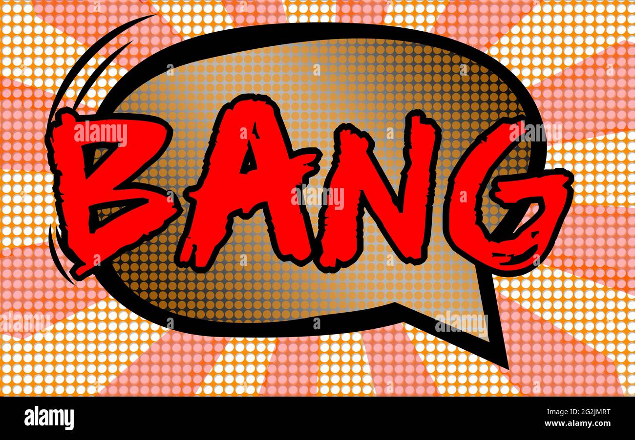 Bang text with comic book style, 3D rendering Stock Photo - Alamy
