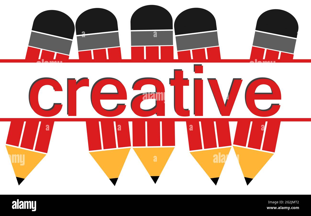 Creative word with pencil , 3D rendering Stock Photo - Alamy