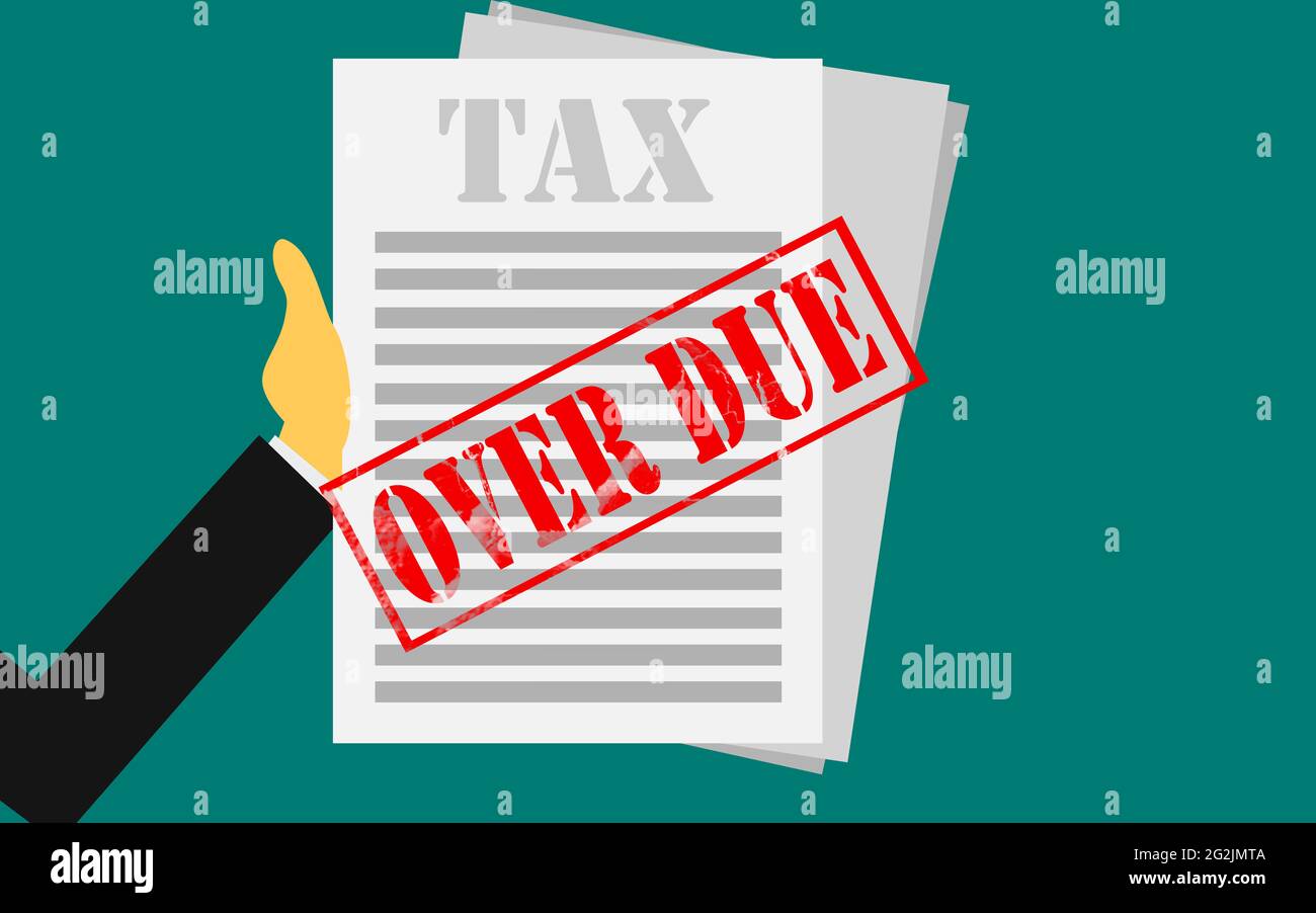 Hand holds tax document with over due stamp , 3D rendering Stock Photo ...