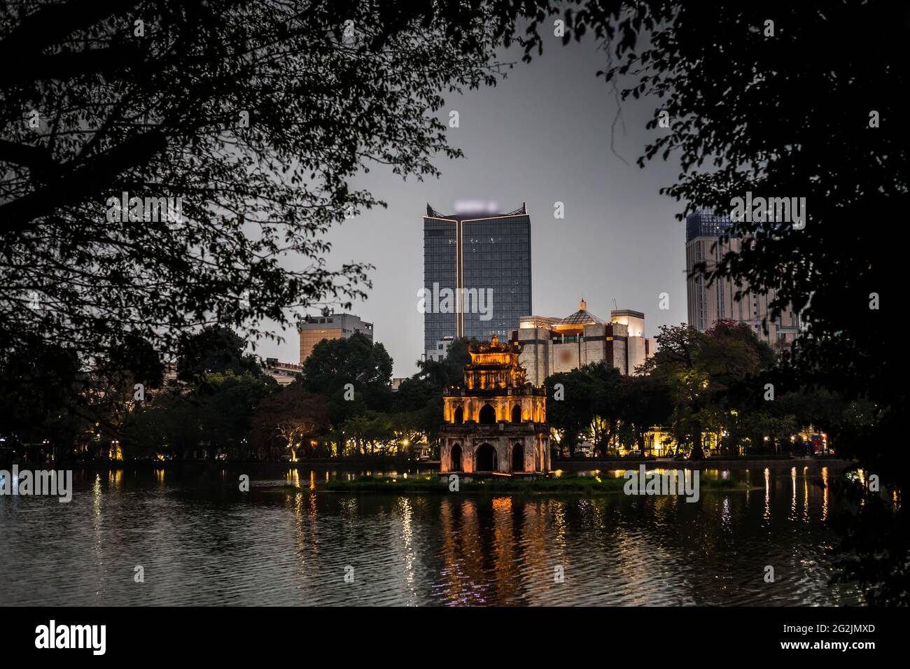 Beautiful landscape of Vietnam capital city, Hanoi. Turle lake - Ho ...