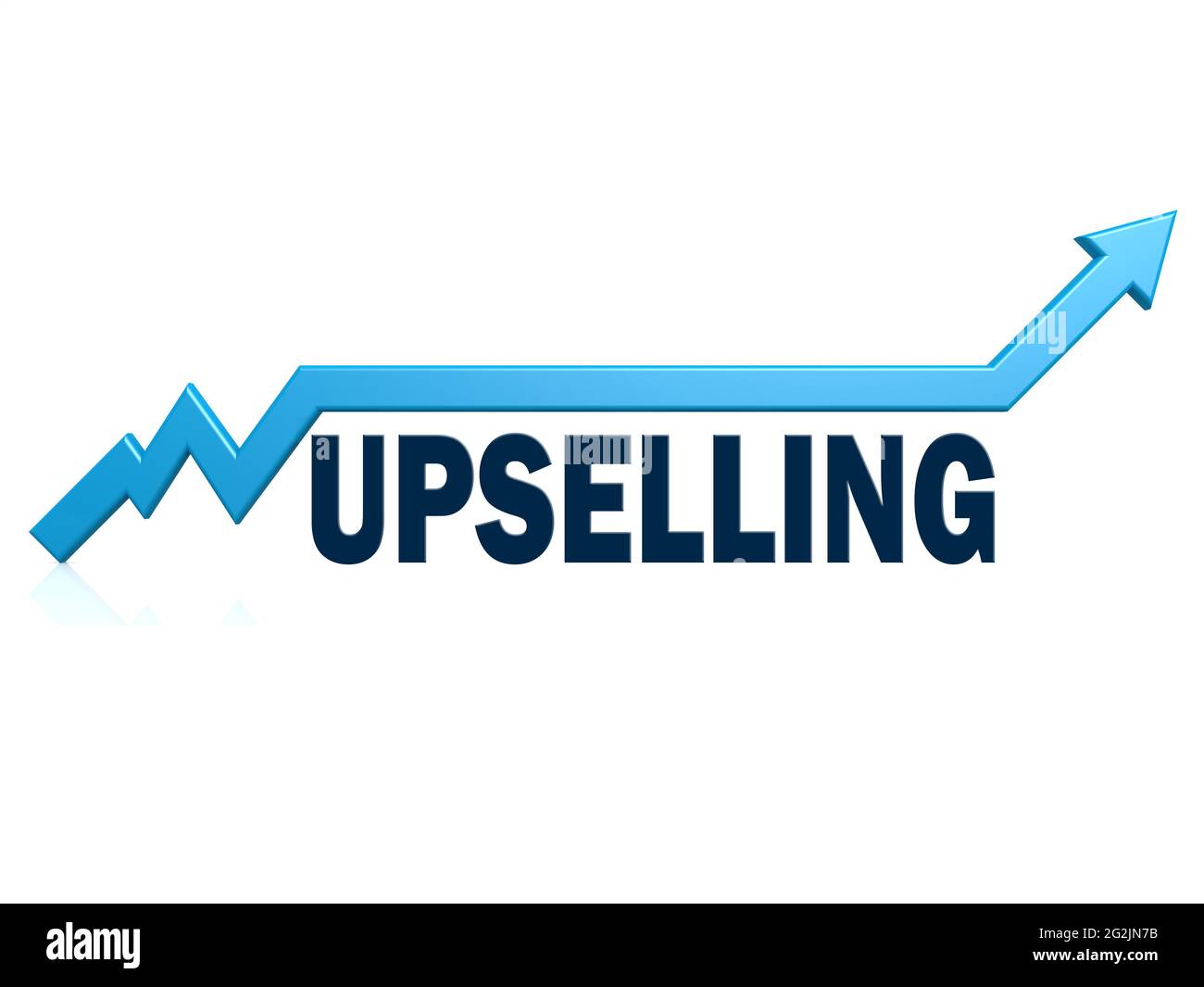 Upselling word with blue grow arrow, 3D rendering Stock Photo - Alamy