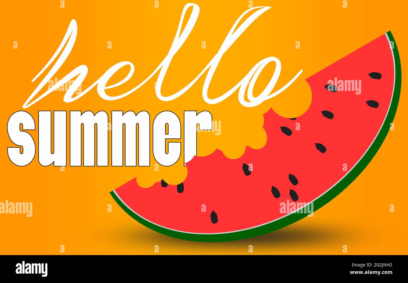 Hello summer word slice hi-res stock photography and images - Alamy