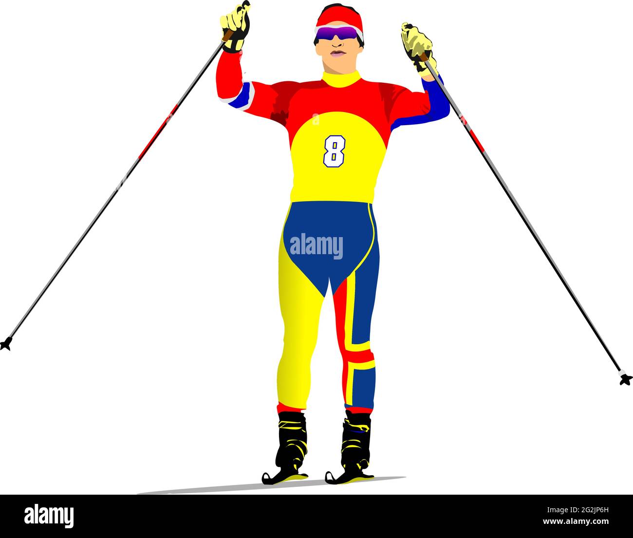 Ski runner. Colored 3d Vector illustration Stock Vector Image & Art - Alamy