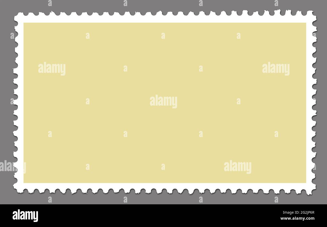 Postage stamp template isolated on grey background with clipping path ...