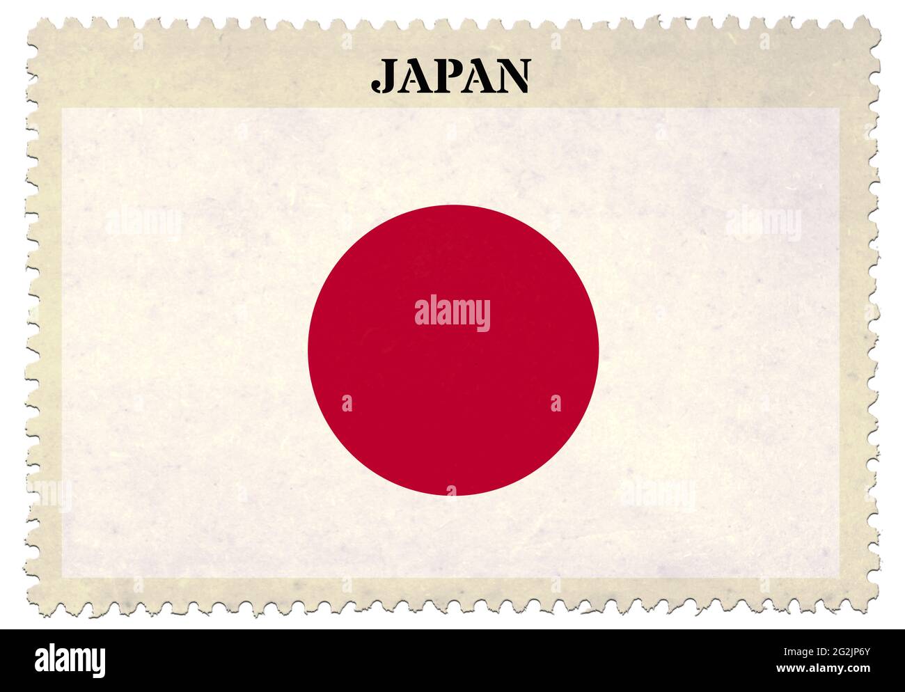 Japan flag Postage stamp isolated on white background with clipping ...