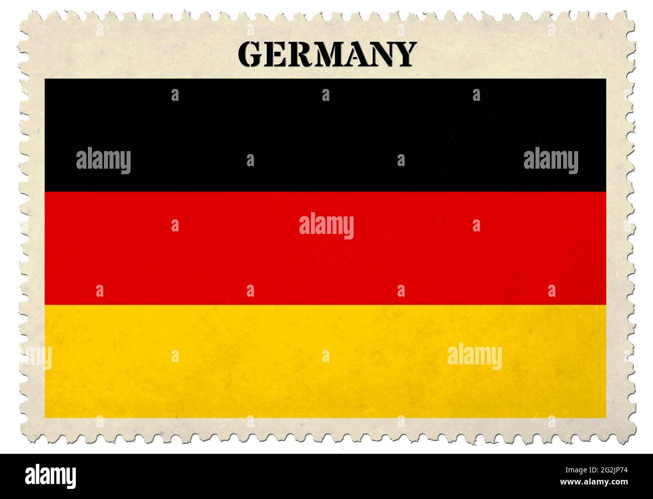 Germany flag Postage stamp isolated on white background with clipping ...