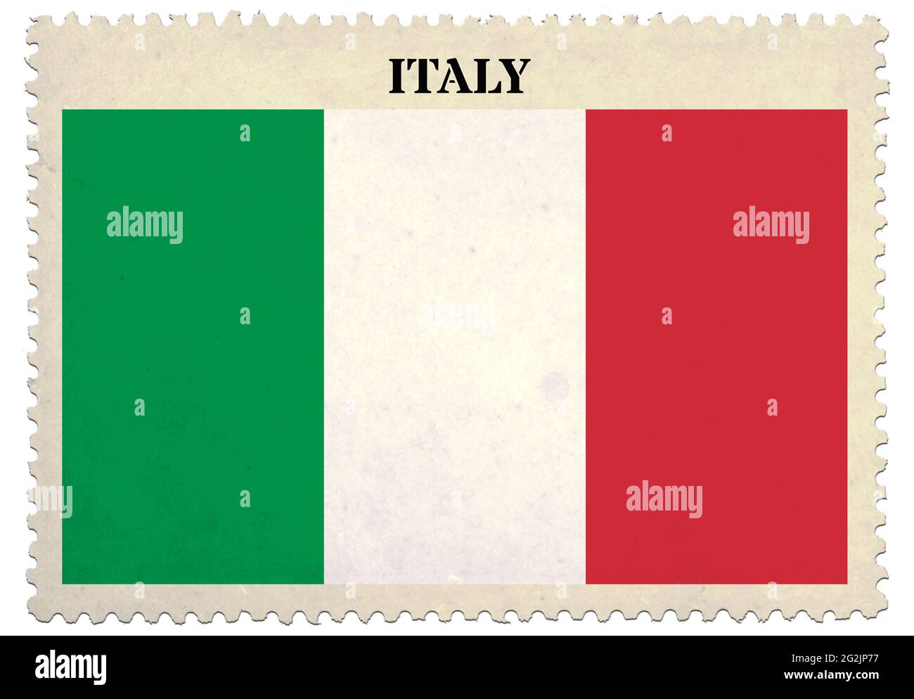 Italy flag Postage stamp isolated on white background with clipping ...