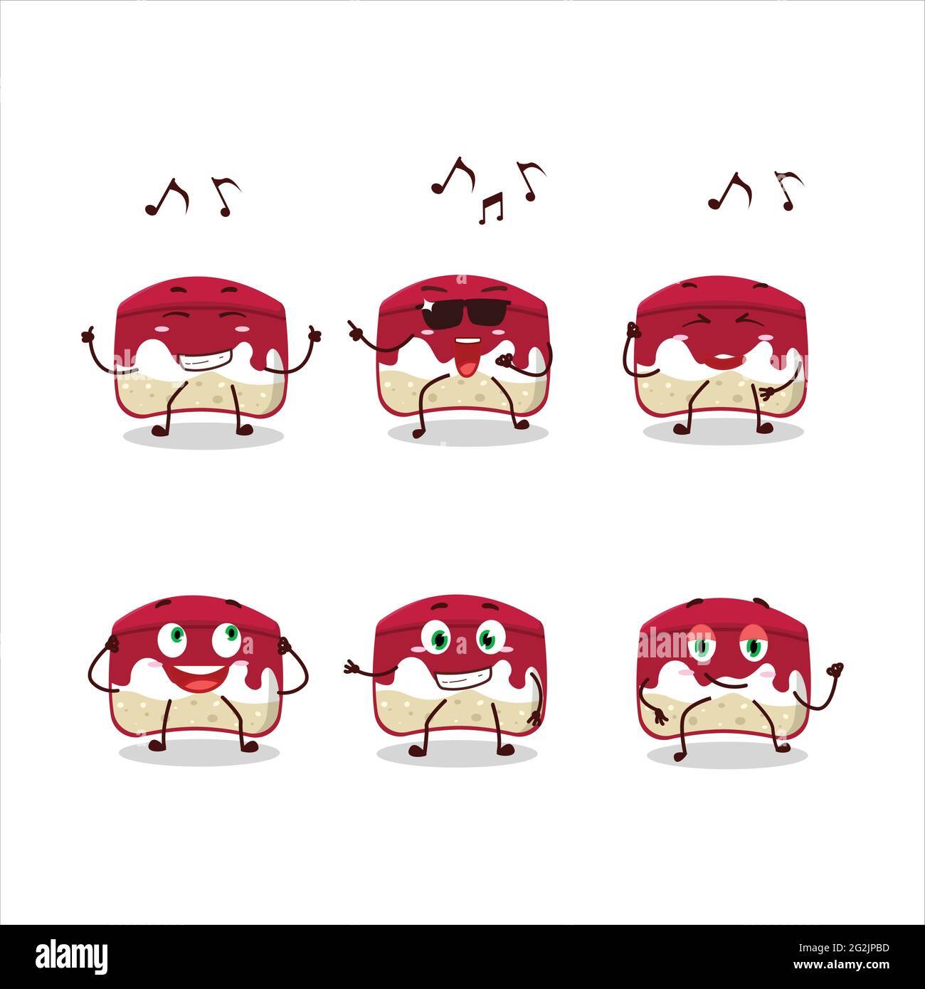 An image of cherry cake dancer cartoon character enjoying the music ...