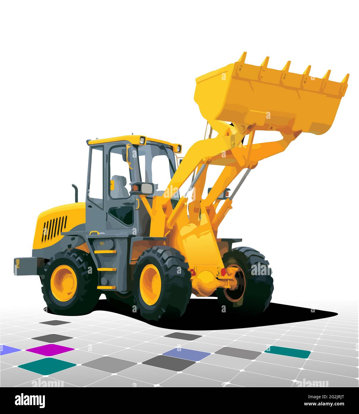 Construction Digger. Vector 3d color illustration Stock Vector Image ...