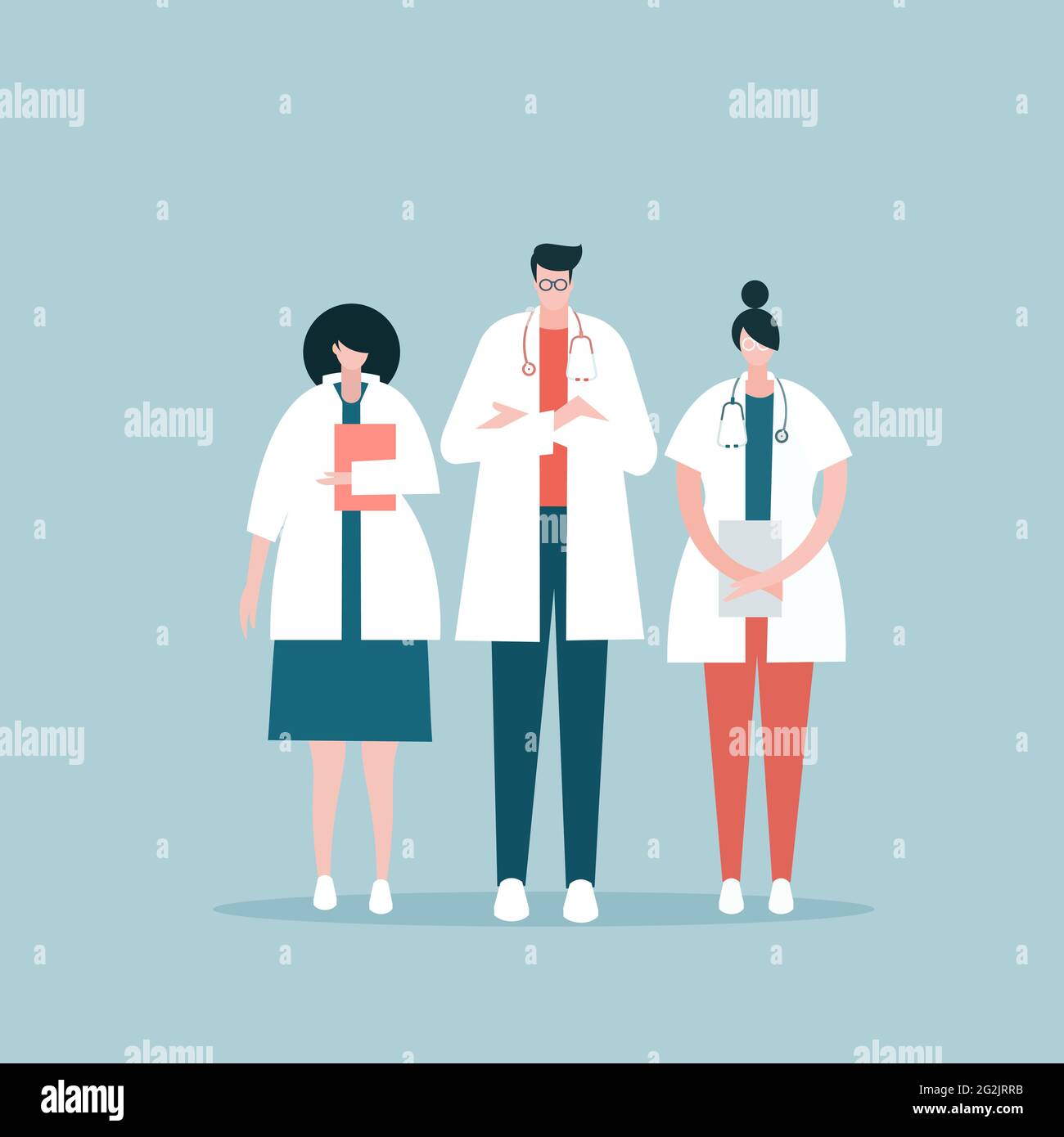 Illustration of a team of medical and health care professionals ...