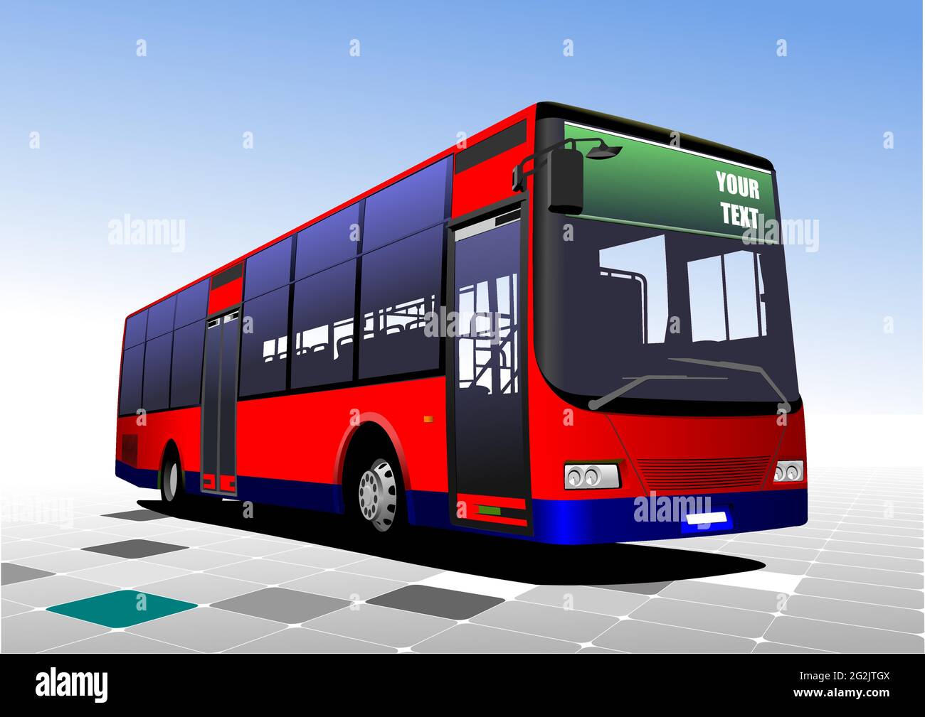 Red yellow bus Stock Vector Images - Alamy