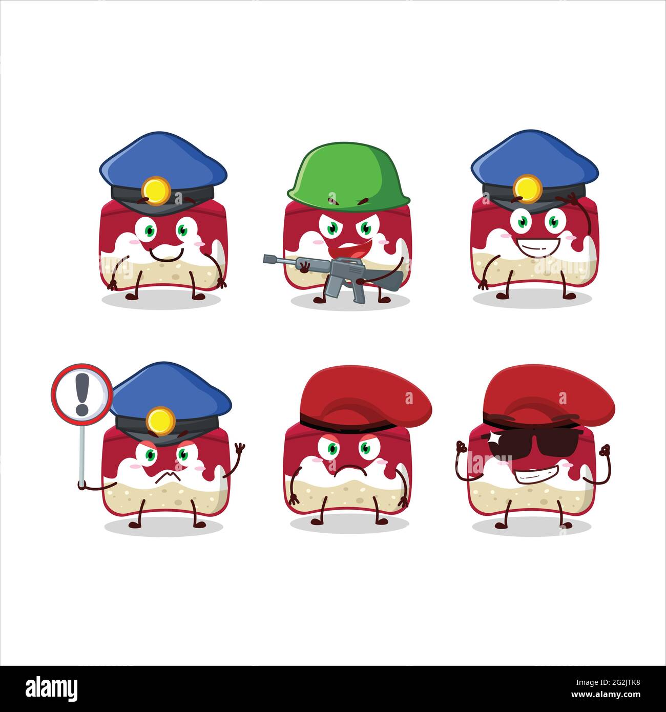 A dedicated Police officer of cherry cake mascot design style. Vector ...