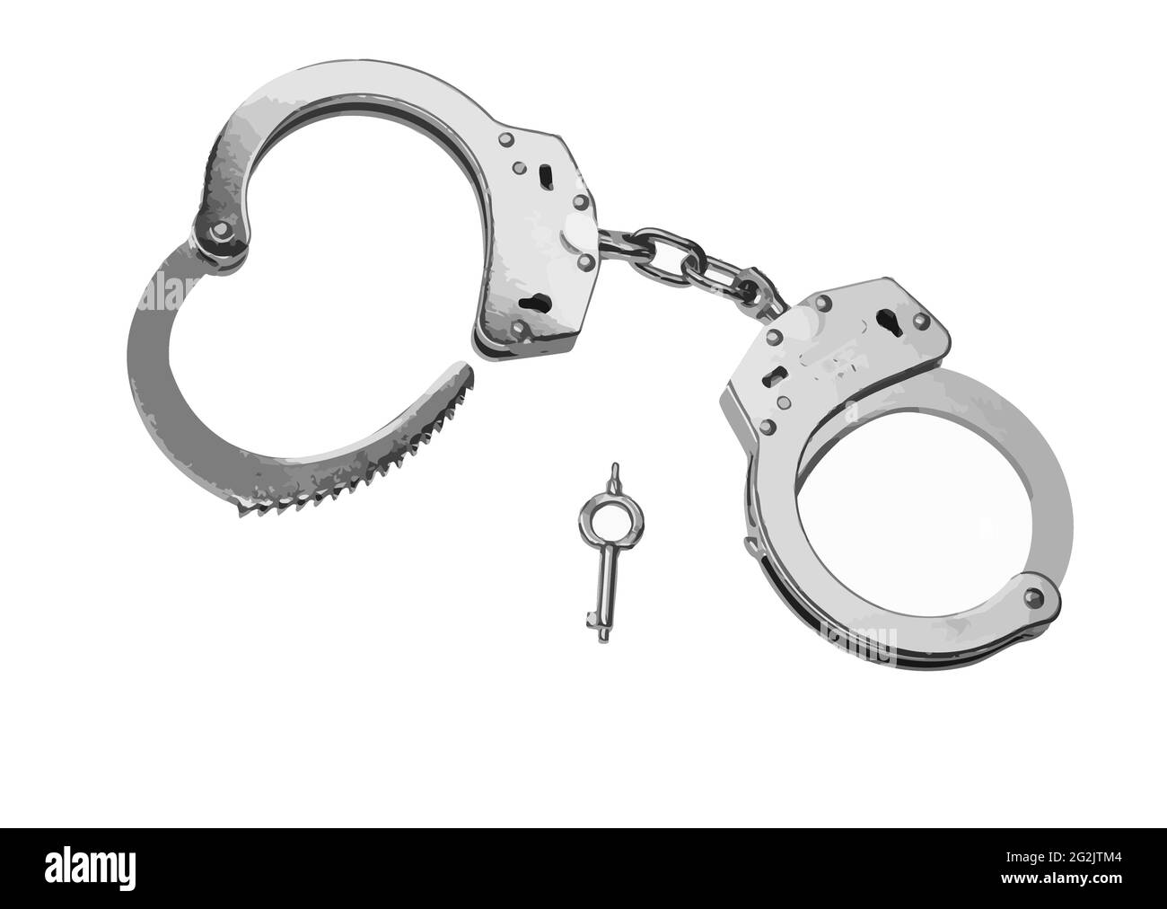 Color illustration of police handcuffs. Vector 3d illustration Stock ...
