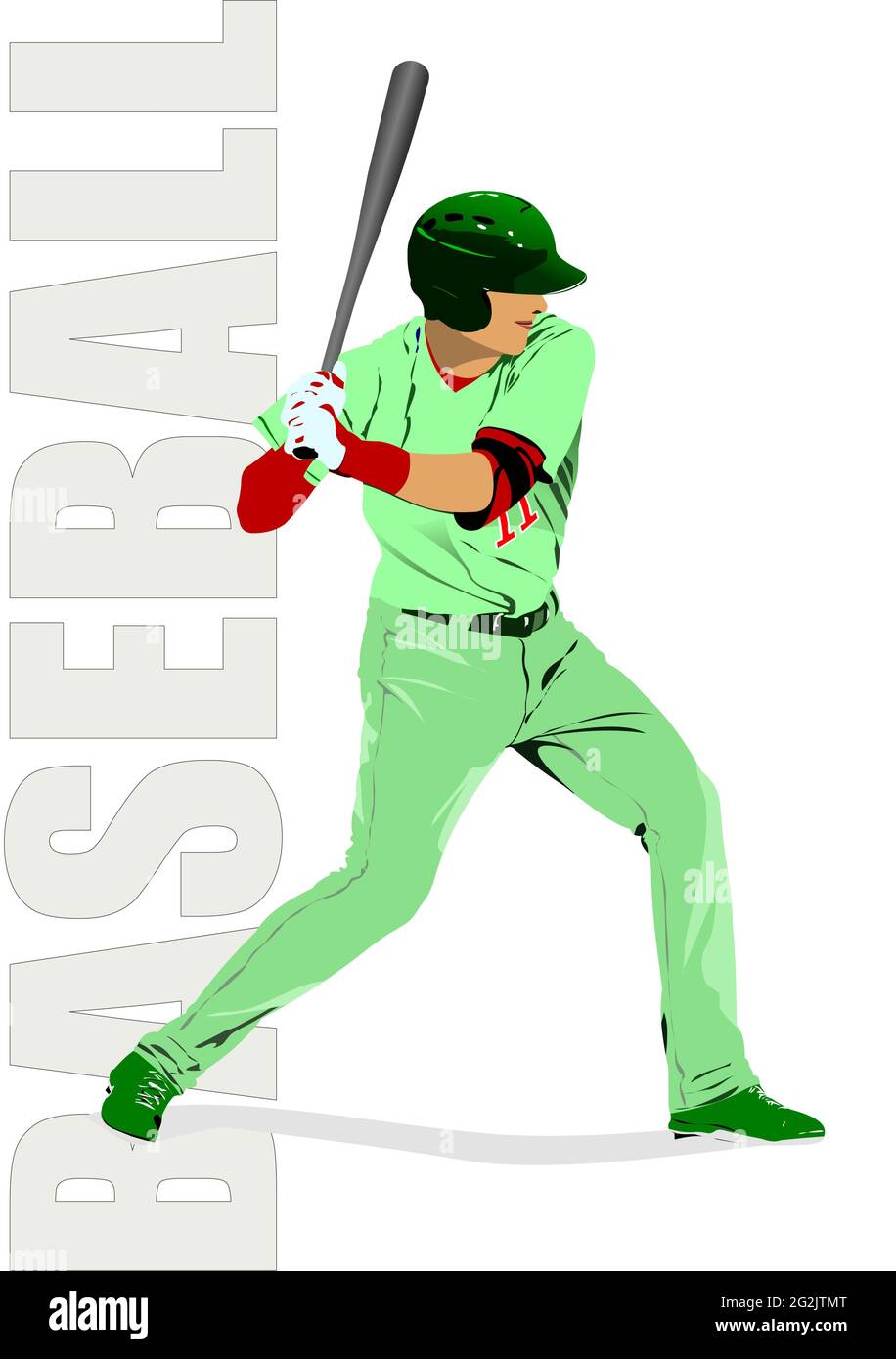 Baseball player poster. Vector 3d illustration for designers Stock ...