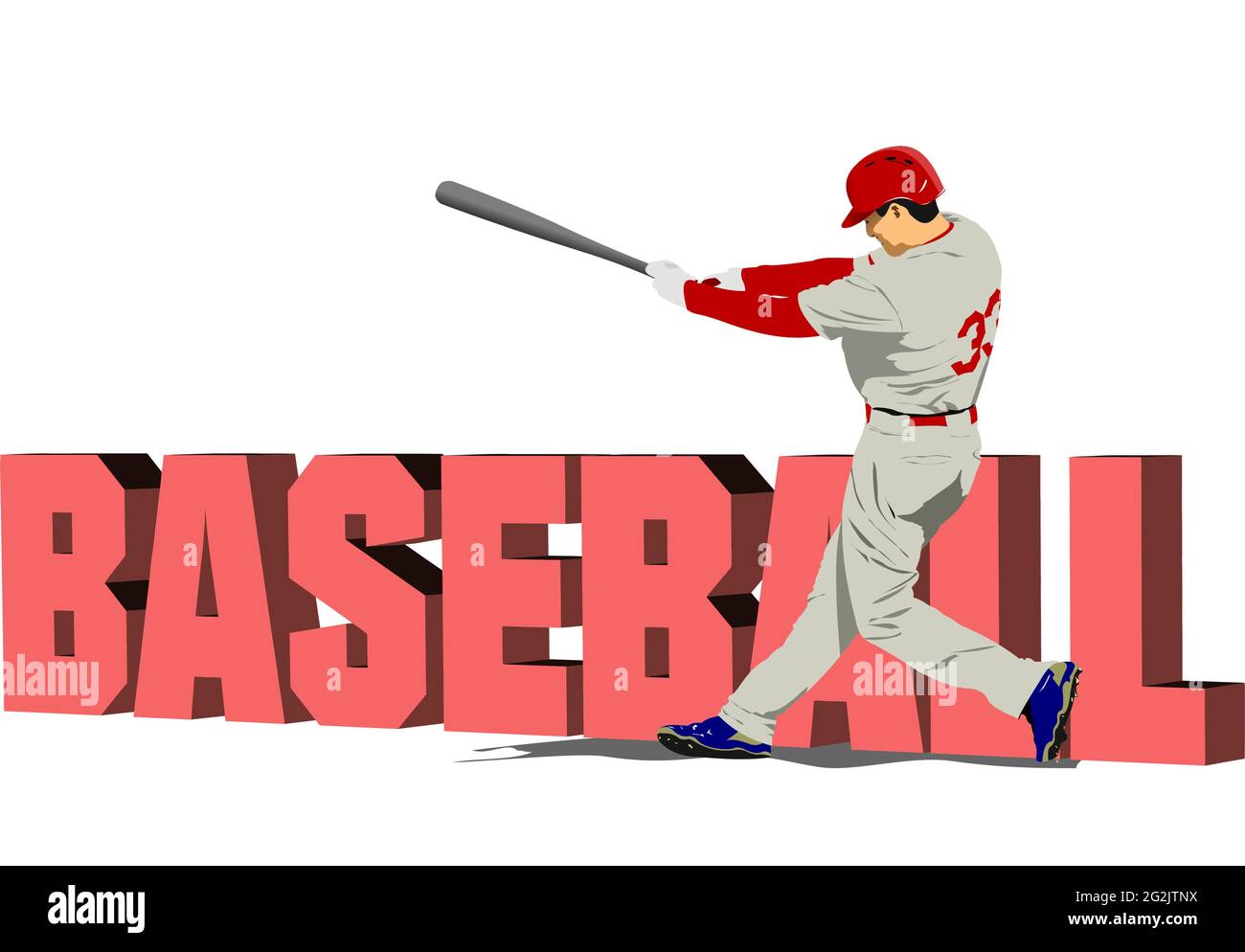 Baseball player poster. Vector 3d illustration for designers Stock ...