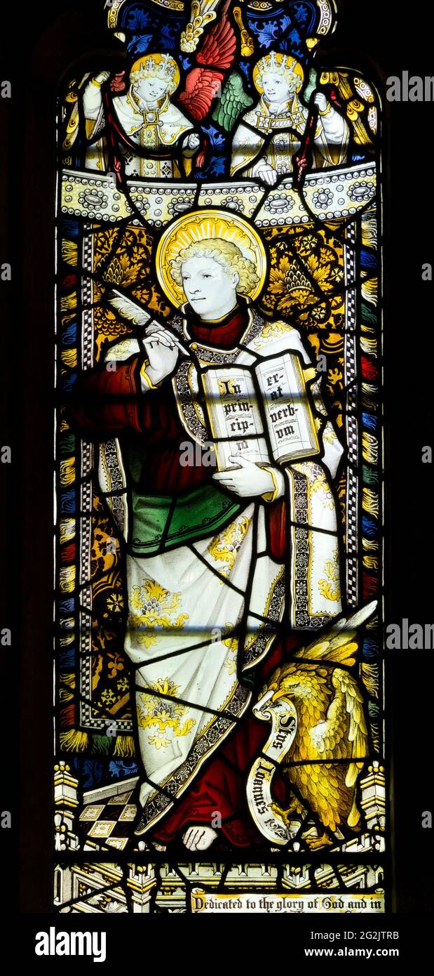 Saint John stained glass, St. Giles Church, Bletchingdon, Oxfordshire ...