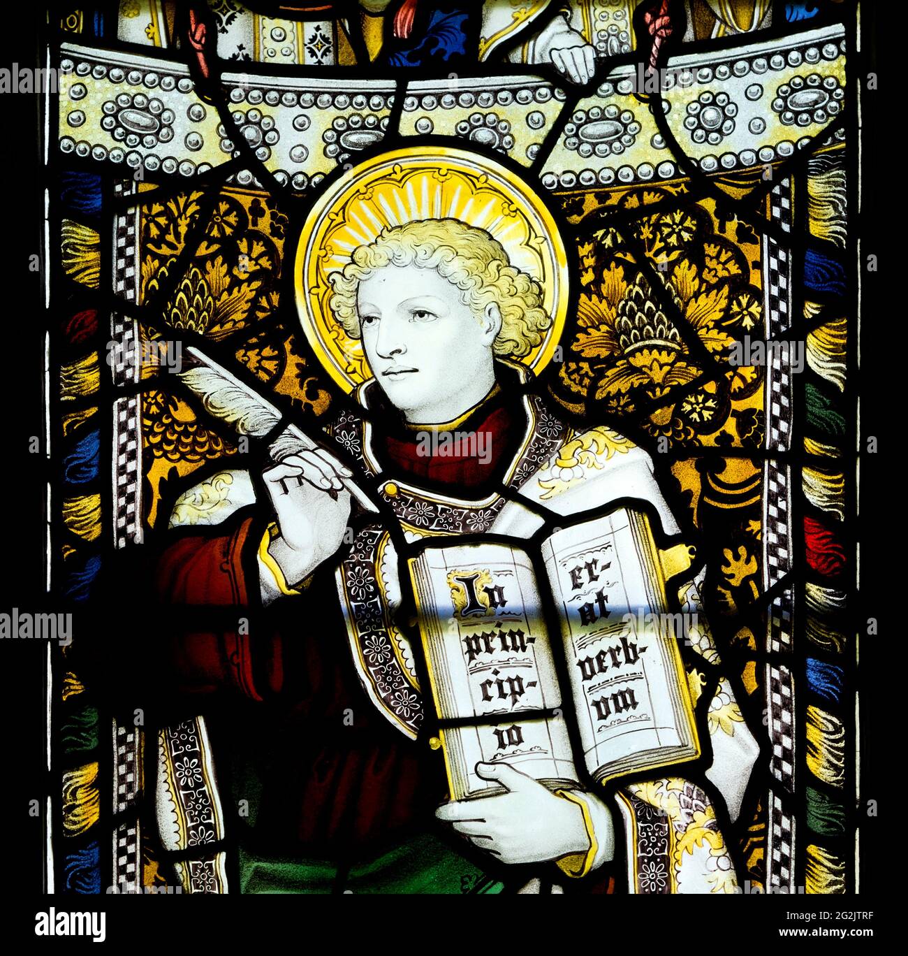Saint John stained glass, St. Giles Church, Bletchingdon, Oxfordshire ...