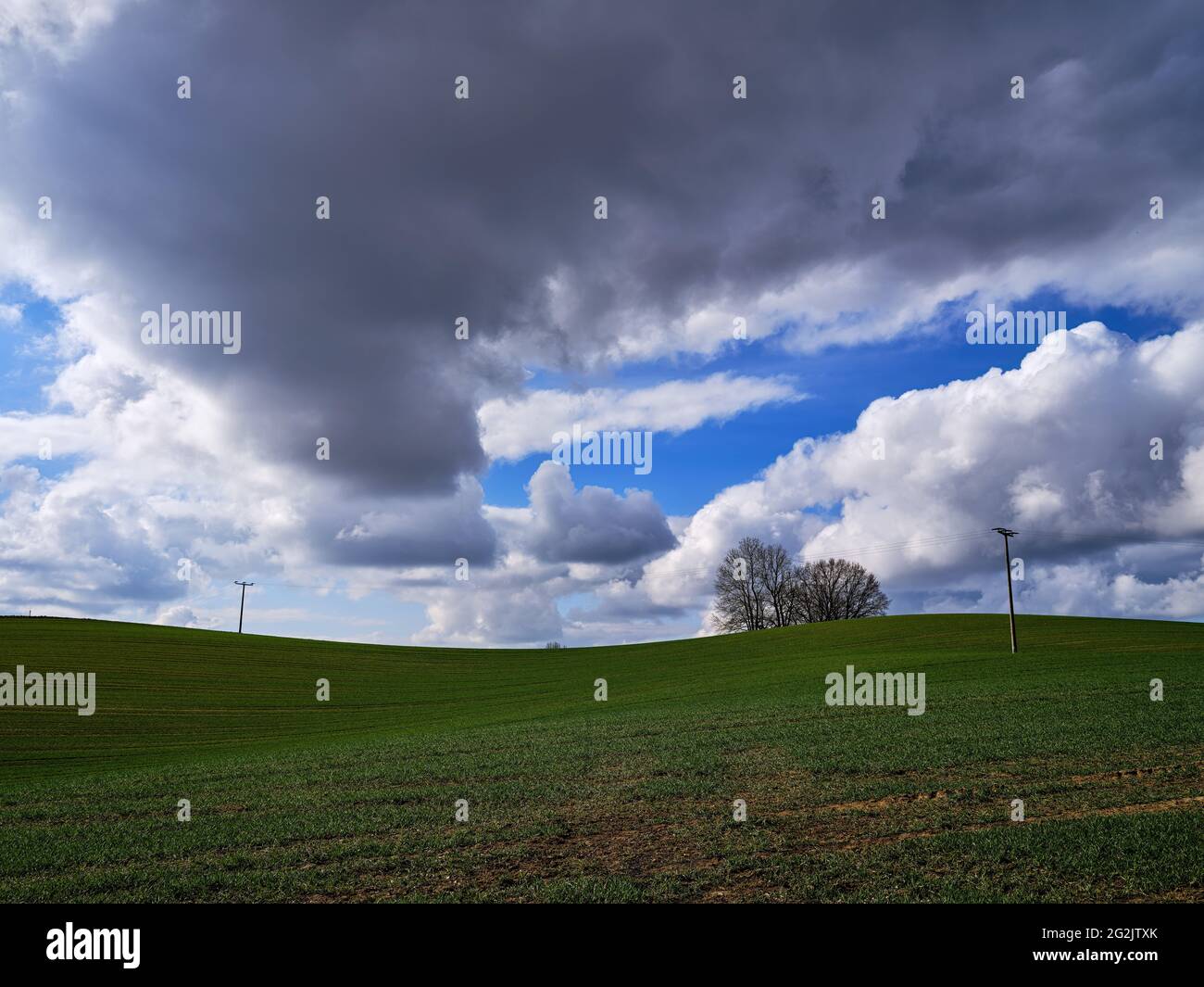 Arable land, field, agriculture, arable land, hills, expanse, clouds ...