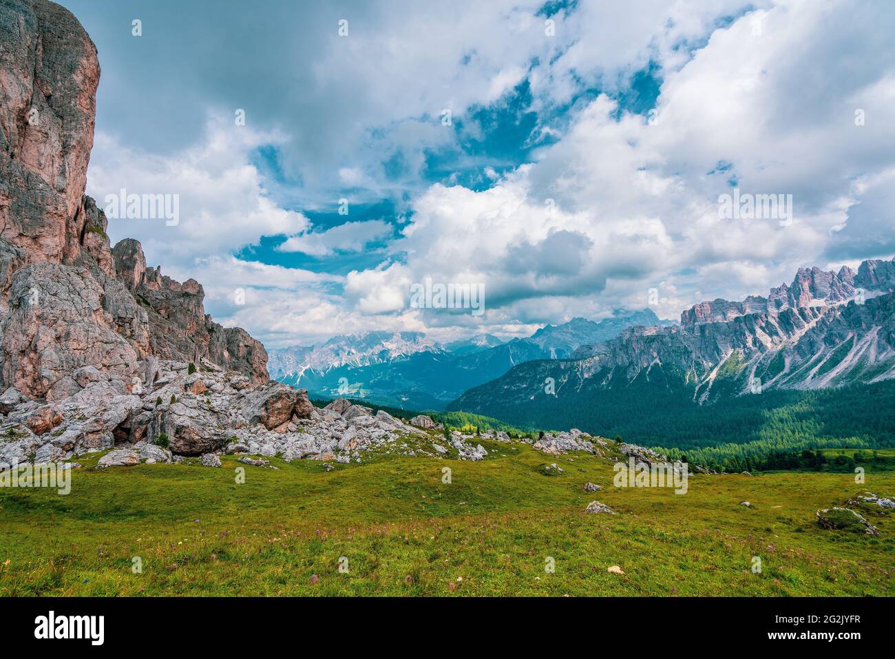 Panoramic view of the Dolomites, Italy Stock Photo - Alamy
