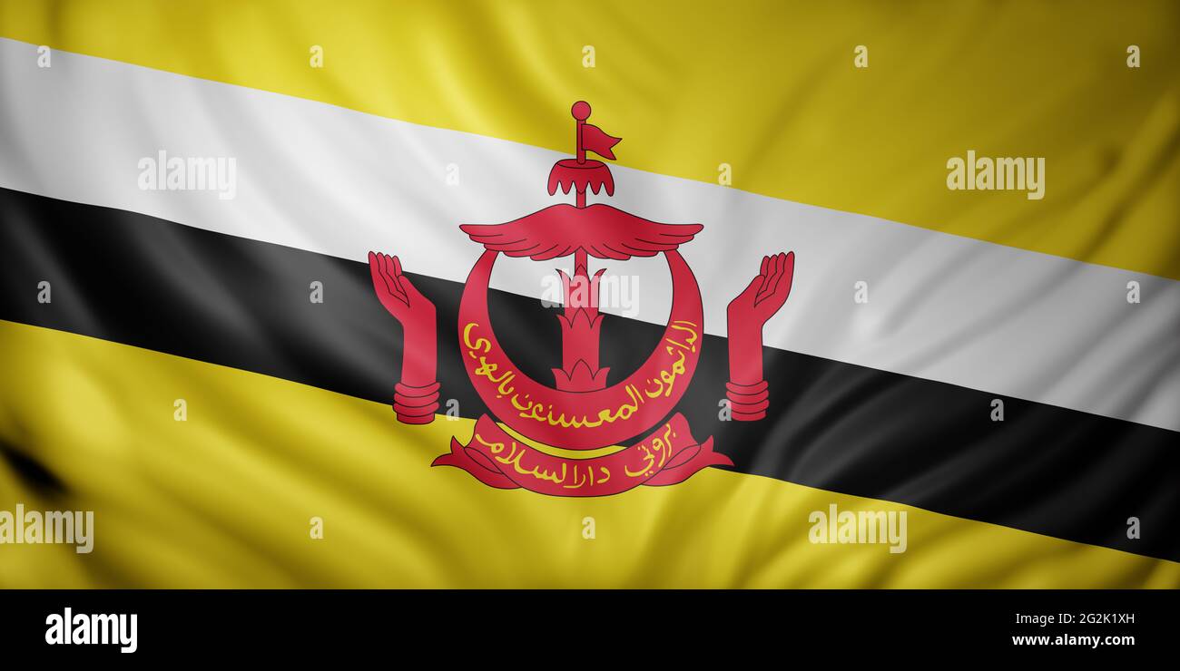 3d rendering of a national Brunei flag Stock Photo - Alamy