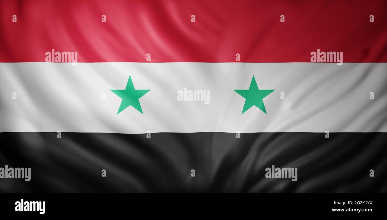 3d rendering of a national Syria flag Stock Photo - Alamy
