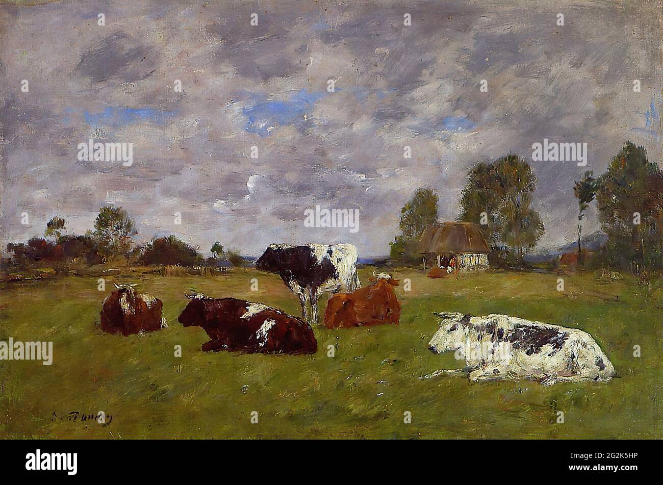 Western painting cows hi-res stock photography and images - Alamy