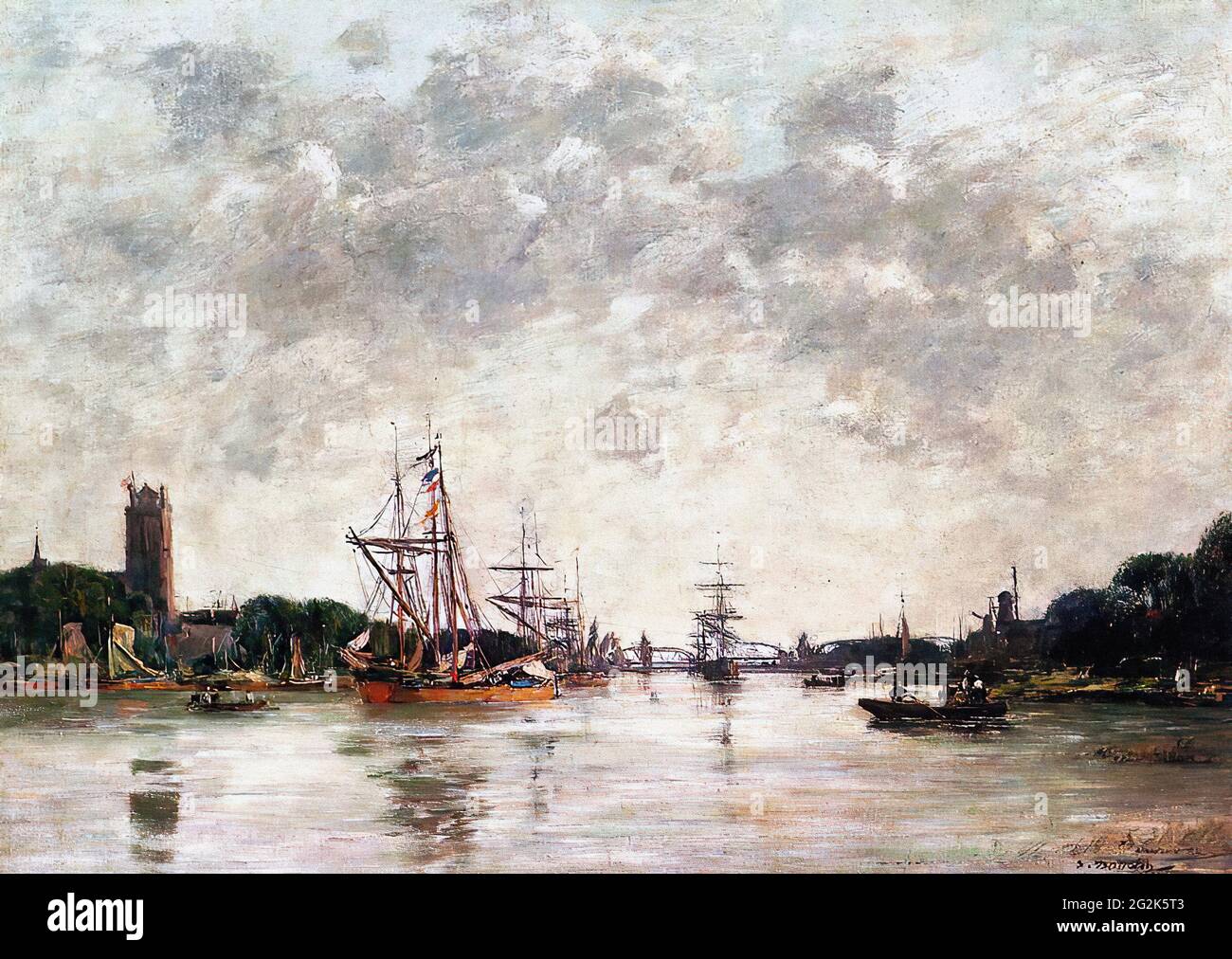 Eugène Louis Boudin (1824-1898) - Dordrecht L Meuse View Swandrecht ...