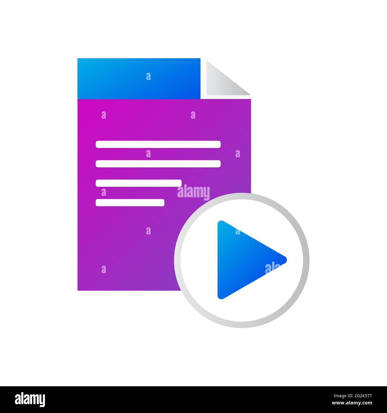 file icon. file with play button icon. gradient style vector icon ...