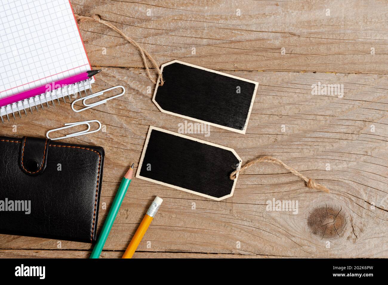 Collection of Blank Empty Sticker Tags Tied With A String For ...