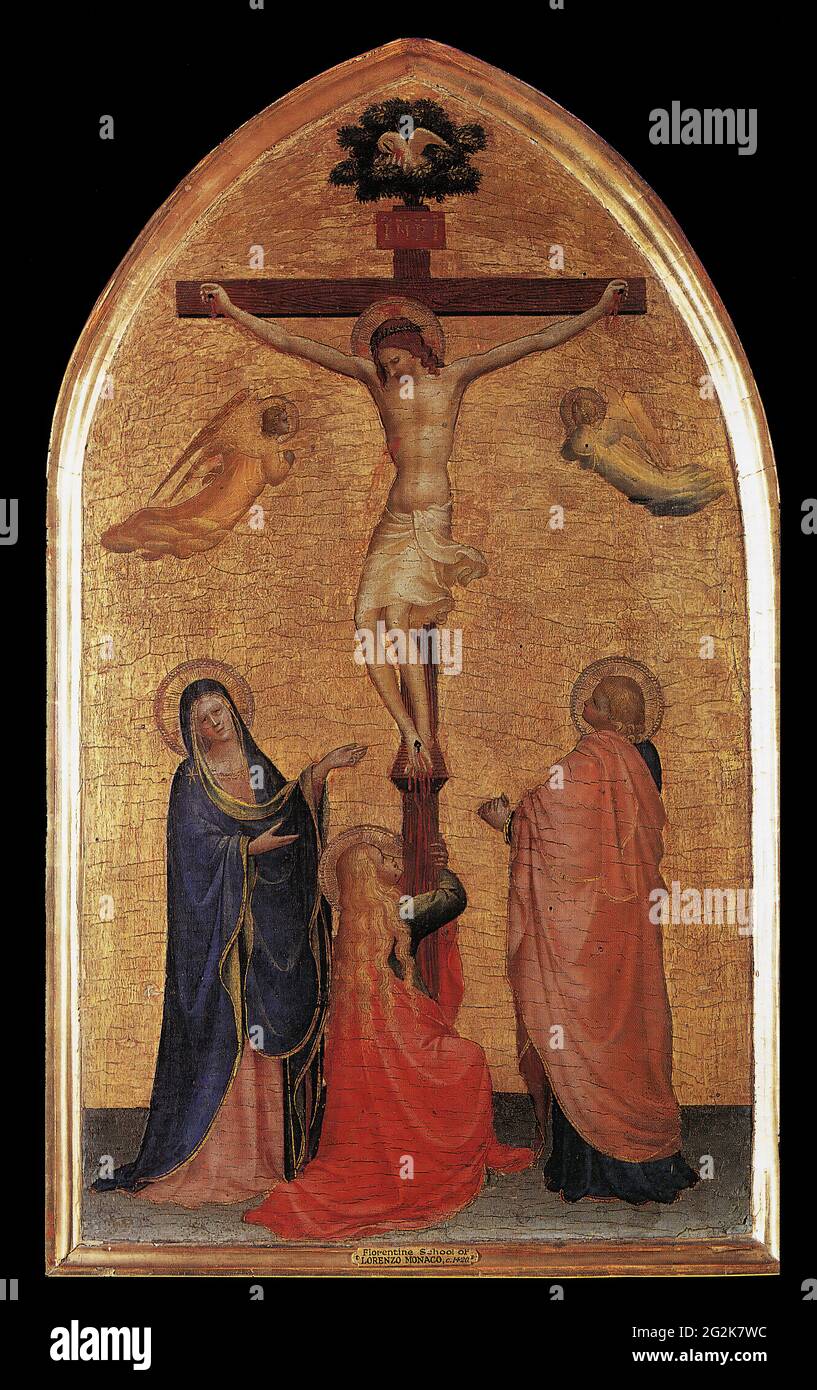 Fra Angelico - Crucifixion with the Virgin Saint John the Evangelist and Mary Magdalene Stock ...