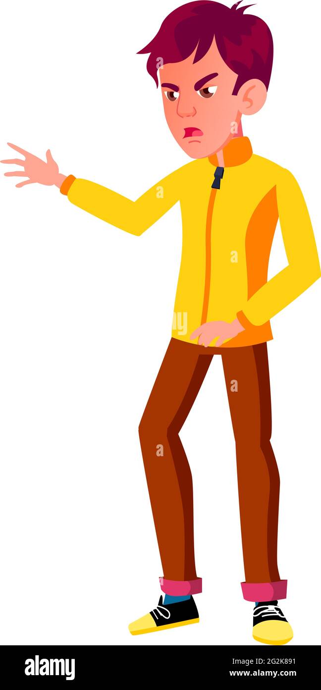 angry boy kick coffee machine in mall cartoon vector Stock Vector Image ...