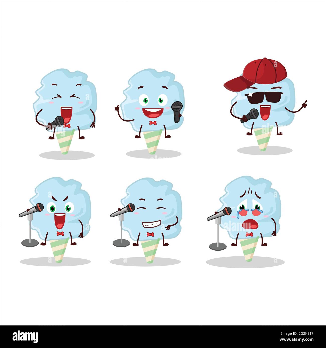 A Cute Cartoon design concept of cotton candy vanilla singing a famous ...